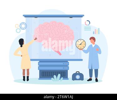 Human brain research by neurologists, neurology and psychology set ...