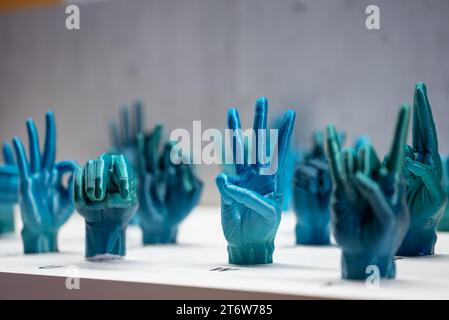 deaf language signs collection concept, hand and fingers alphabet ...