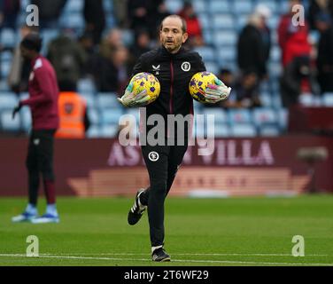 Aston Villa goalkeeping coach Javi Garcia ahead of the Premier League match at Hill Dickinson ...