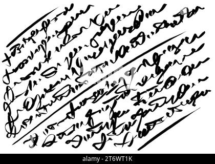 Abstract handwritten text, notes, scribbles, extraterrestrial writing ...