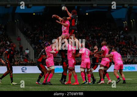 Killian Geraci of Lyon during the Top 14 match between Bayonne and Lyon ...