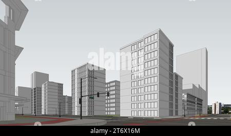 A Cityscape Masterpiece: A Stunning High-Rise Building 3D Rendering ...
