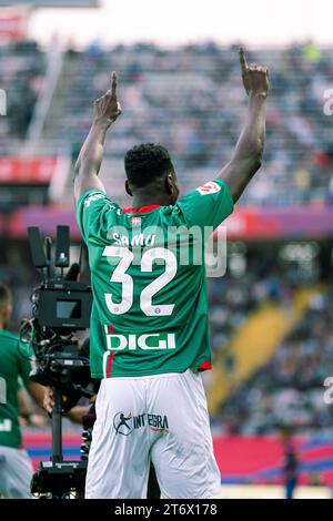 Samu Omorodion of Deportivo Alaves celebrates after scoring the 0-1 ...