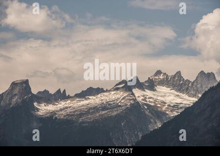 The Pickett Range of mountains as viewed from nature trail at visitor ...