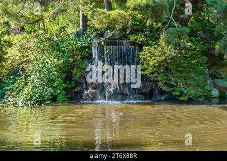 A view of a waterfall at Point Defiances Park in Tacoma, Washington ...
