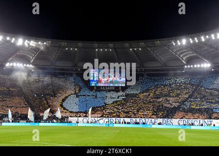 LAzio fans show a choreography during the Serie A football match ...