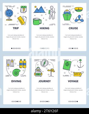 Cruise Travel Onboarding Icons Set Vector Stock Vector Image & Art - Alamy
