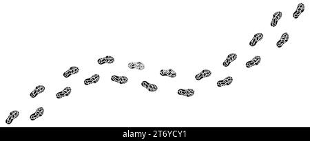 Human step footprints paths. Trace of foot prints of person in boots ...