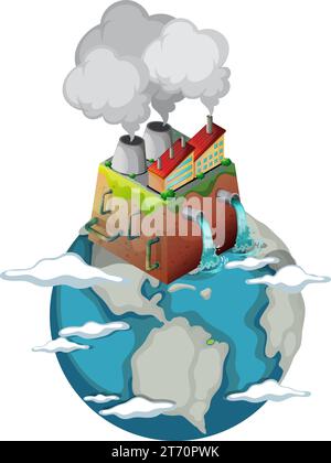 A vector cartoon illustration depicting the iconic Earth suffering from ...