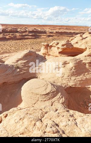 Hiking the New Wave sandstone rock formations, Page, Arizona Stock ...