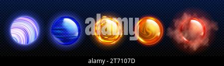 Magic game orbs set isolated on transparent background. Vector ...