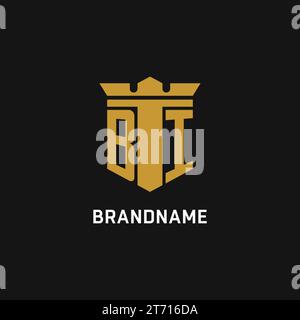BI logo with shield and crown, initial monogram logo design ideas Stock Vector Image & Art - Alamy