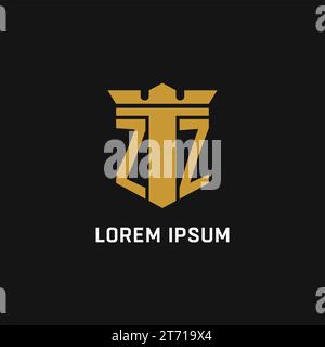 ZZ logo with shield and crown, initial monogram logo design ideas Stock Vector Image & Art - Alamy