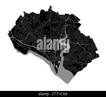 Southampton city map, detailed administrative area with border Stock ...