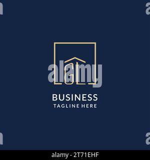 GL initial square logo design, modern and luxury real estate logo style ...