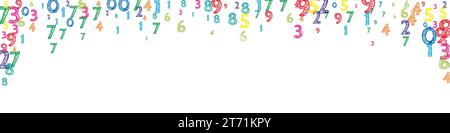 Falling colorful orderly numbers. Math study concept with flying digits ...