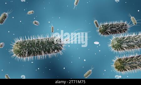Microscopic view of bacillus bacteria. 3d illustration Stock Photo - Alamy