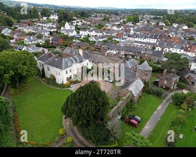 Aerial drone view of Tiverton Castle, Tiverton, Devon Stock Photo - Alamy