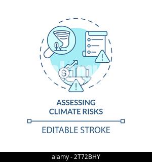 2D thin linear icon assessing climate risks concept Stock Vector Image & Art - Alamy