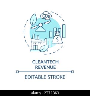 2D thin linear icon cleantech revenue concept Stock Vector Image & Art ...