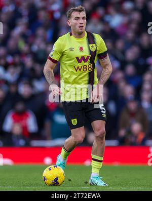 Burnley's Jordan Beyer in action during the Premier League match at the ...