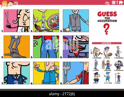 guess the occupation cartoon educational activity Stock Vector Image ...