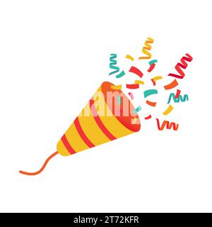 Party Popper colored holiday crackers and confetti. Celebration of fun ...
