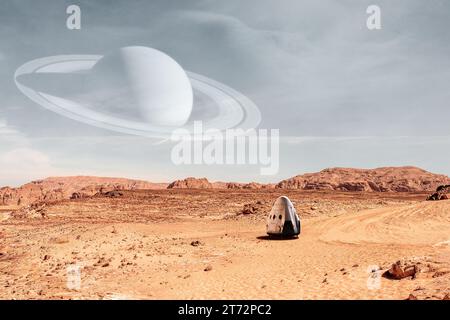 Mars rover on the surface of Mars. Elements of this image furnished by ...