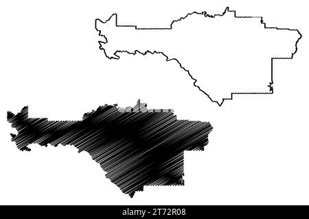 Division No. 14 (Canada, Alberta Province, North America) map vector ...