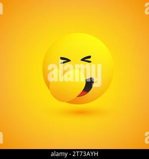 Hand Over Face - Embarrassed Laughing Emoticon with Closed Eyes ...