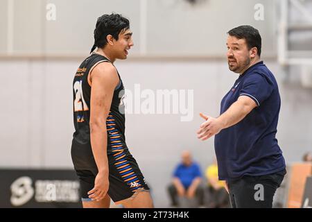 Ben Thomas Head Coach of Cheshire Phoenix speaks to Aaryn Rai of ...