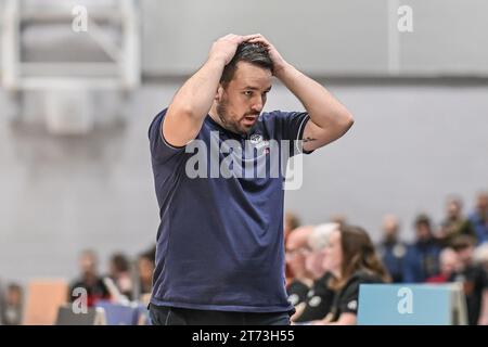 Ben Thomas Head Coach of Cheshire Phoenix speaks to Aaryn Rai of ...