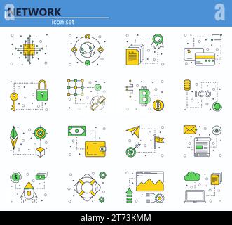 Blockchain credit card icon. Outline Blockchain credit card vector icon ...