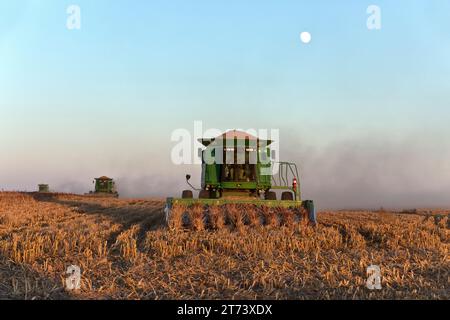 John Deere Combines STS 9670, bullet rotor, harvesting Grain Sorghum ...