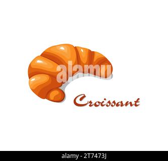 Fresh Baked Croissants Abstract Sign, Symbol or Logo Template. Hand ...