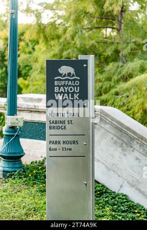 SABINE STREET BRIDGE BUFFALO BAYOU PARK DOWNTOWN SKYLINE HOUSTON TEXAS ...