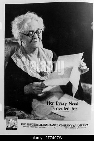 1920s USA Prudential Insurance Company of America Magazine Advert Stock ...