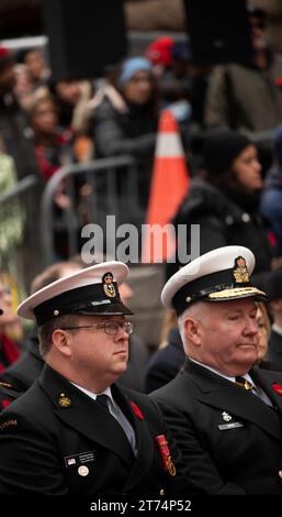 Toronto fire chief Matthew Pegg and anther man during Remembrance ...