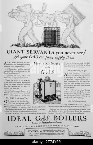 1927 Gas Heating - Ideal Gas Boilers Ad. American Radiator Company ...