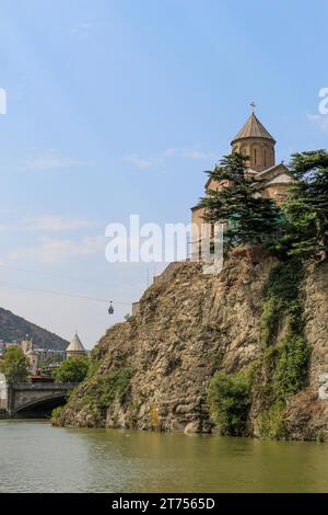 Metekhi Church above the Kura river in Tbilisi, Georgia, Asia Stock ...