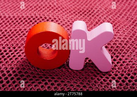 The word OK written with colorful letter blocks Stock Photo - Alamy