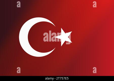 Turkish national flag with white star and moon on a pole in sky Stock ...