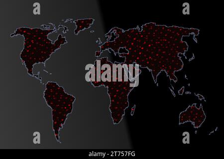 World map design with heart pattern. Earth with continents. Map of ...