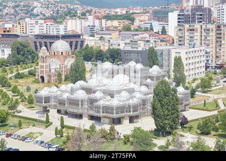 The bizarre Pristina National Library in Kosovo Stock Photo - Alamy