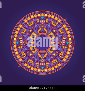 Mandala magic cannabis leaf with mushrooms silhouette vector ...