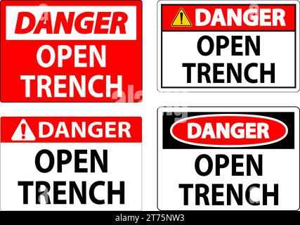 Danger Sign Open Trench Stock Vector Image & Art - Alamy