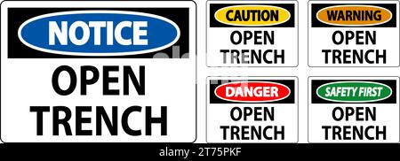 Danger Sign Open Trench Stock Vector Image & Art - Alamy