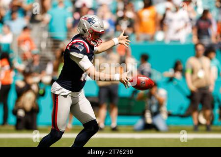 New England Patriots punter Bryce Baringer (17) kicks the ball during ...