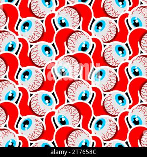 Eyeball pattern seamless. Eye and nerves anatomy background Stock ...
