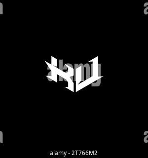 KU Premium emblem logo initial esport and gaming design concept Stock ...